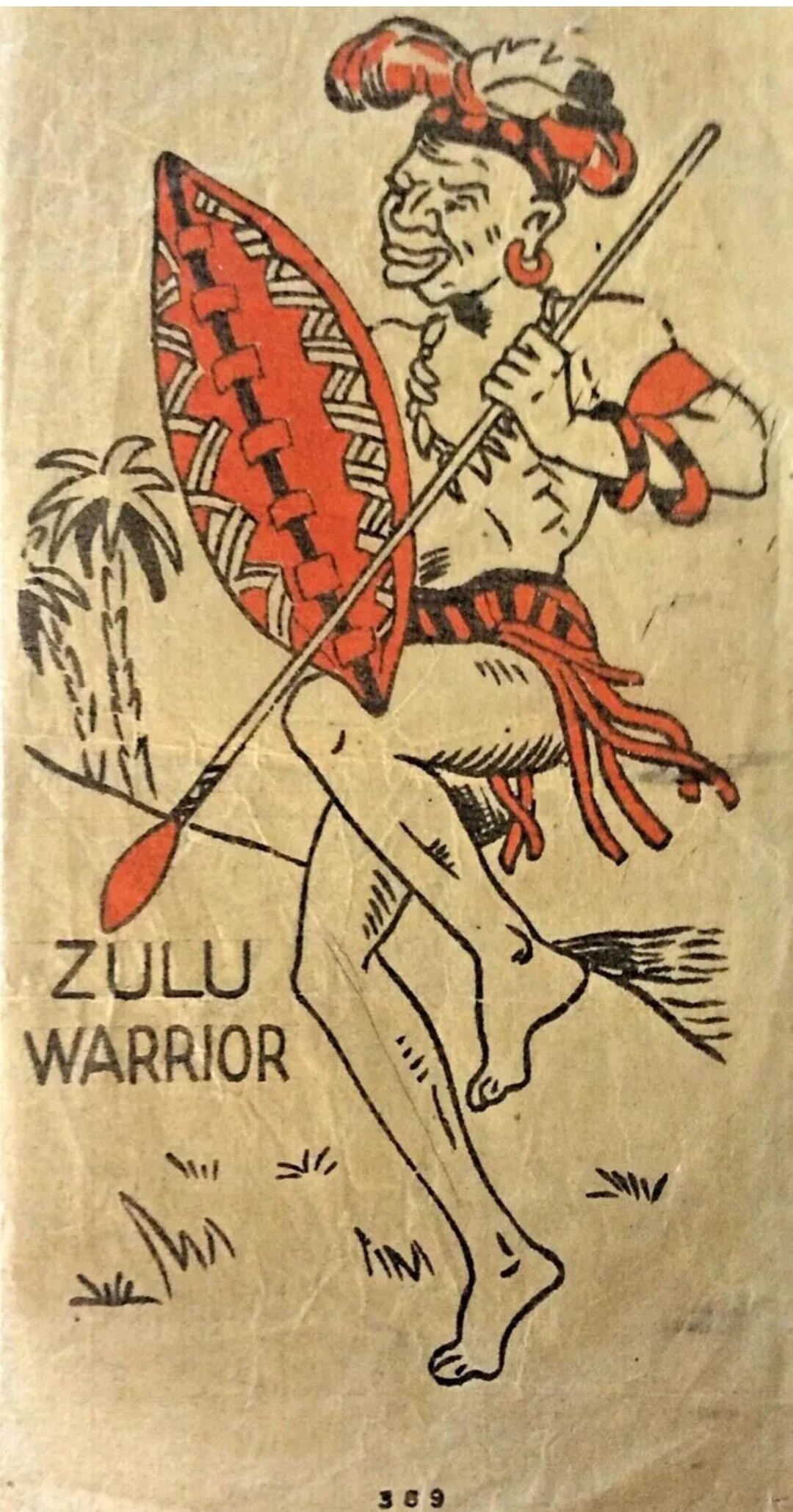 Original Vintage 1950s Zulu Warrior Iron on Transfer - Etsy
