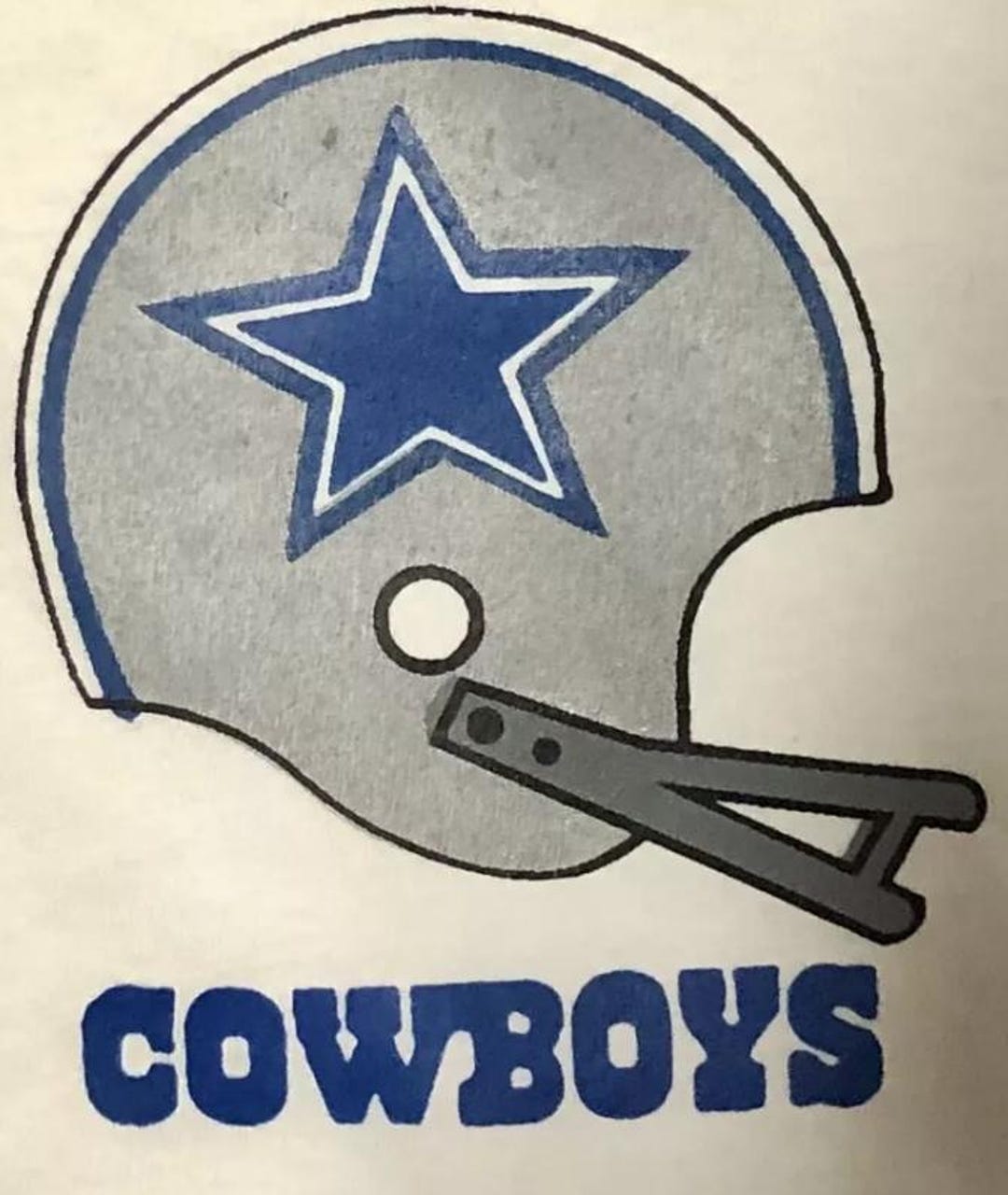 Original Vintage 1970s Cowboys NFL Football Dallas Helmet Iron on ...