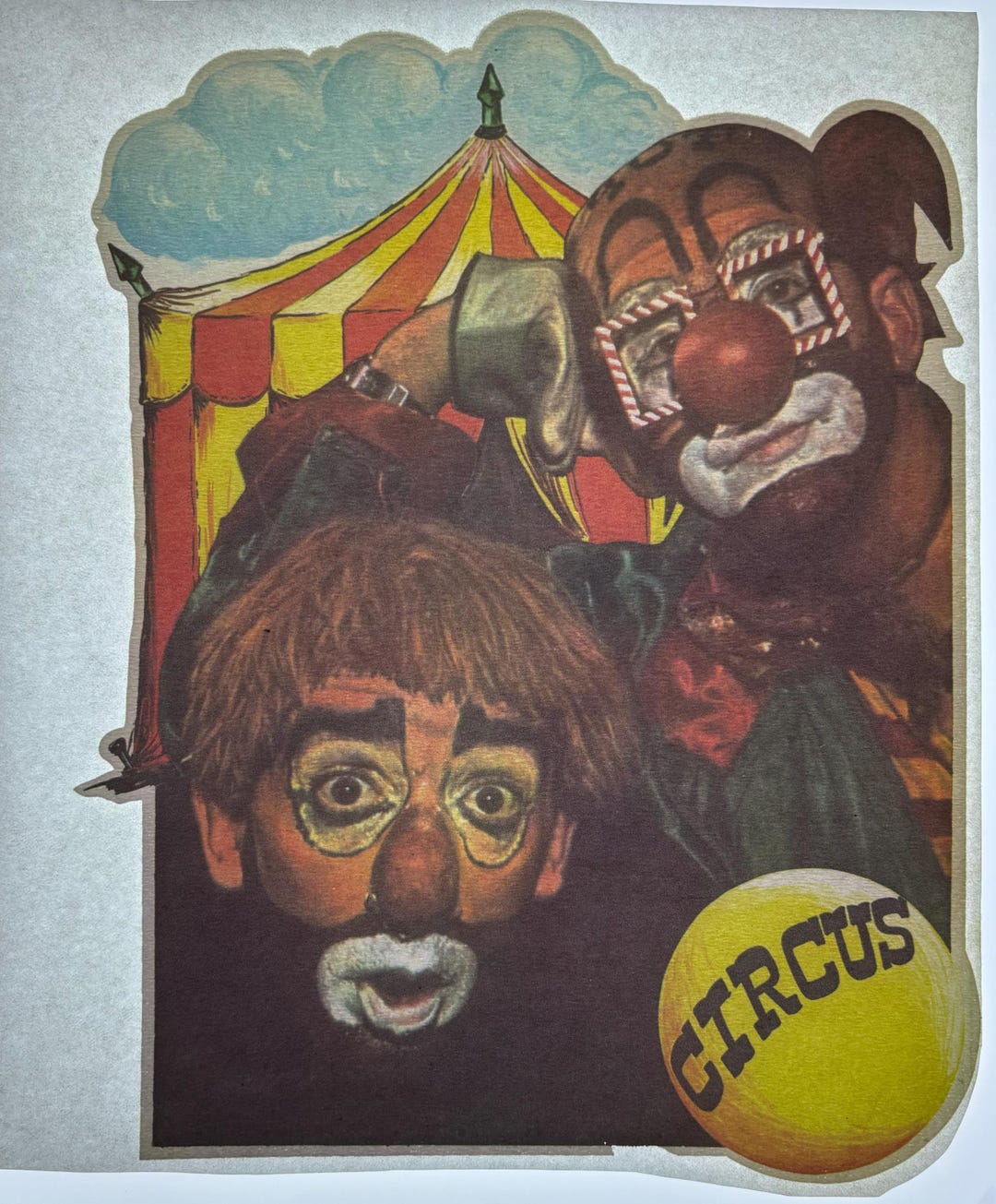 Original Vintage 70s Circus Clowns Iron on Transfer - Etsy