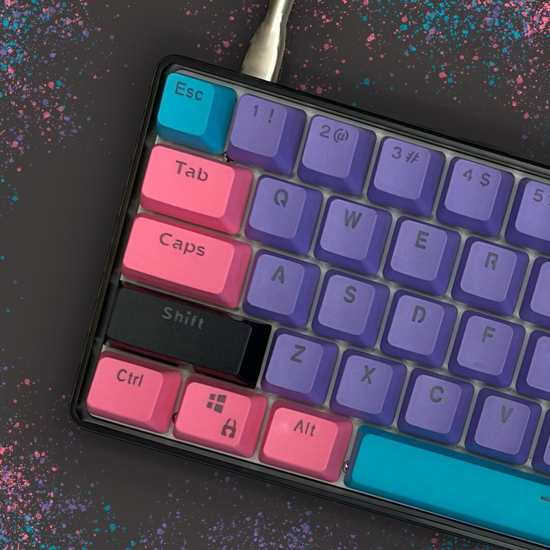 Refurbished Tropical-berry Keyboard 60%, Purple, Pink, Blue, Black - Etsy