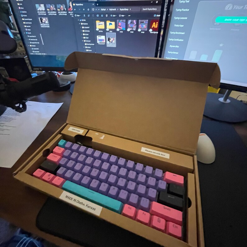 Refurbished Tropical-berry Keyboard 60%, Purple, Pink, Blue, Black - Etsy