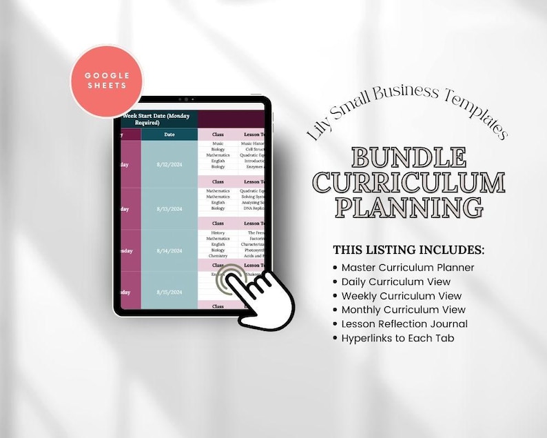 Teacher Curriculum and Lesson Planning Bundle | Google Sheets Planner ...