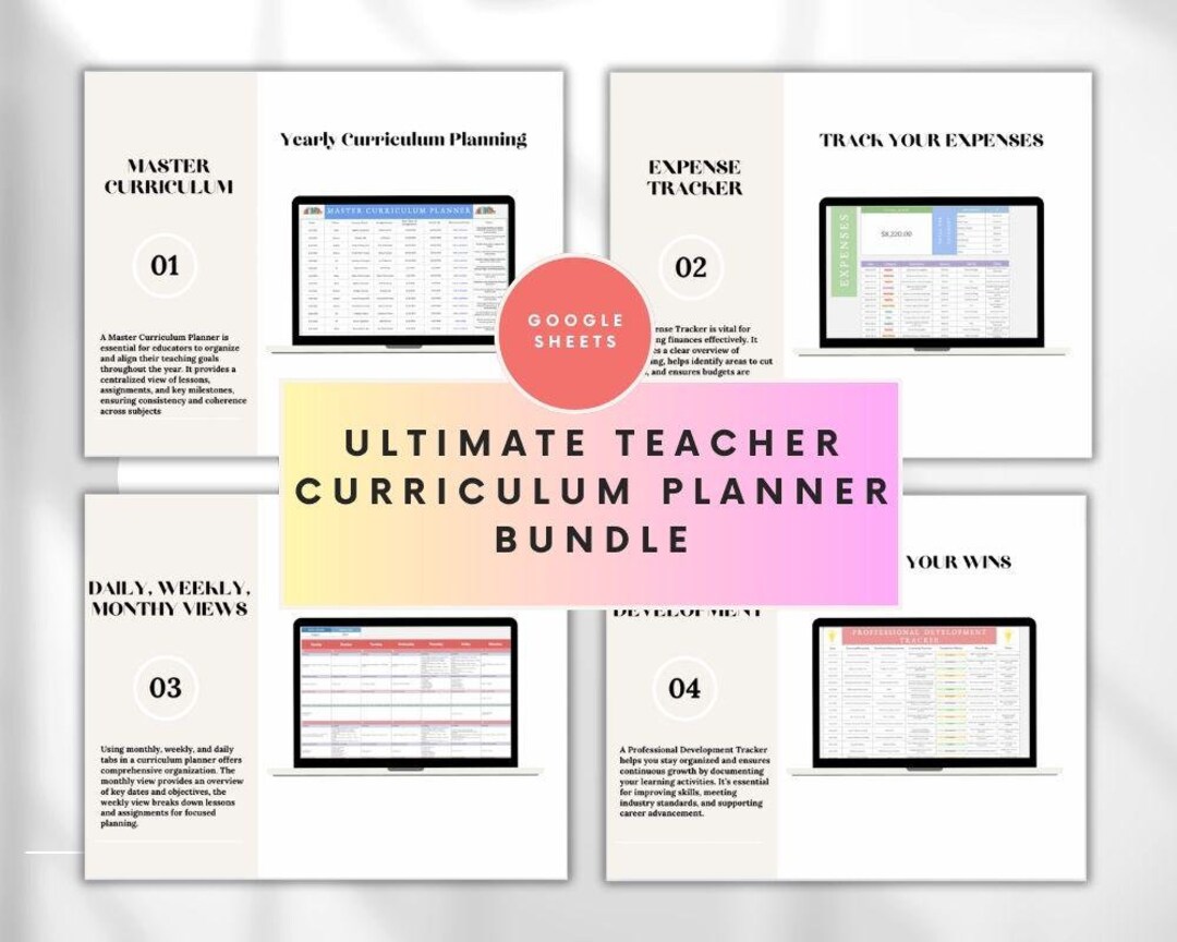 Teacher Curriculum and Lesson Planning Bundle | Google Sheets Planner ...