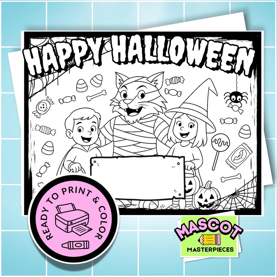 Wildcats Halloween Printable I Wildcats Mascot I Halloween Game I ...