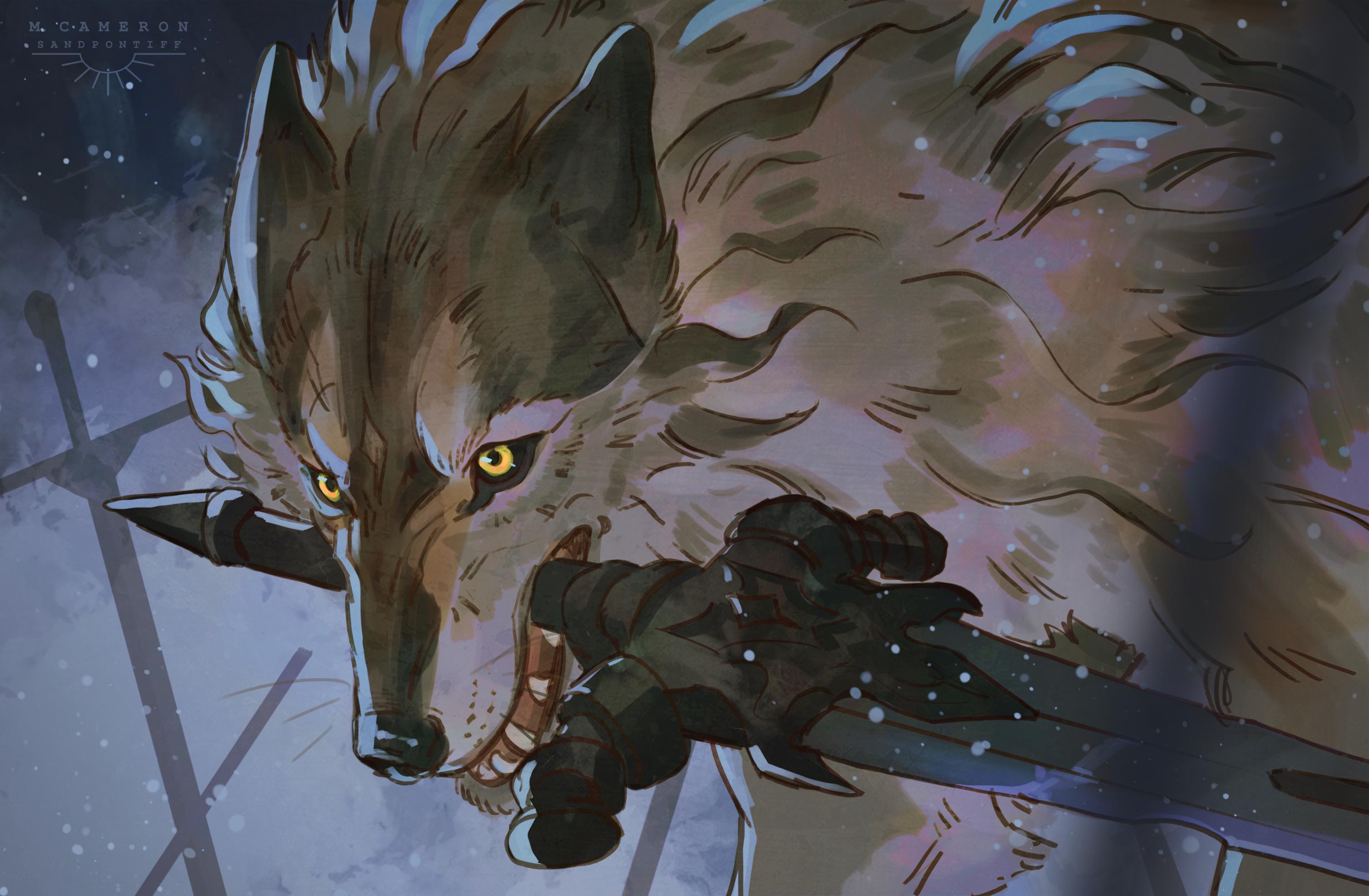 Dark Souls Great Grey Wolf Sif Print - Etsy