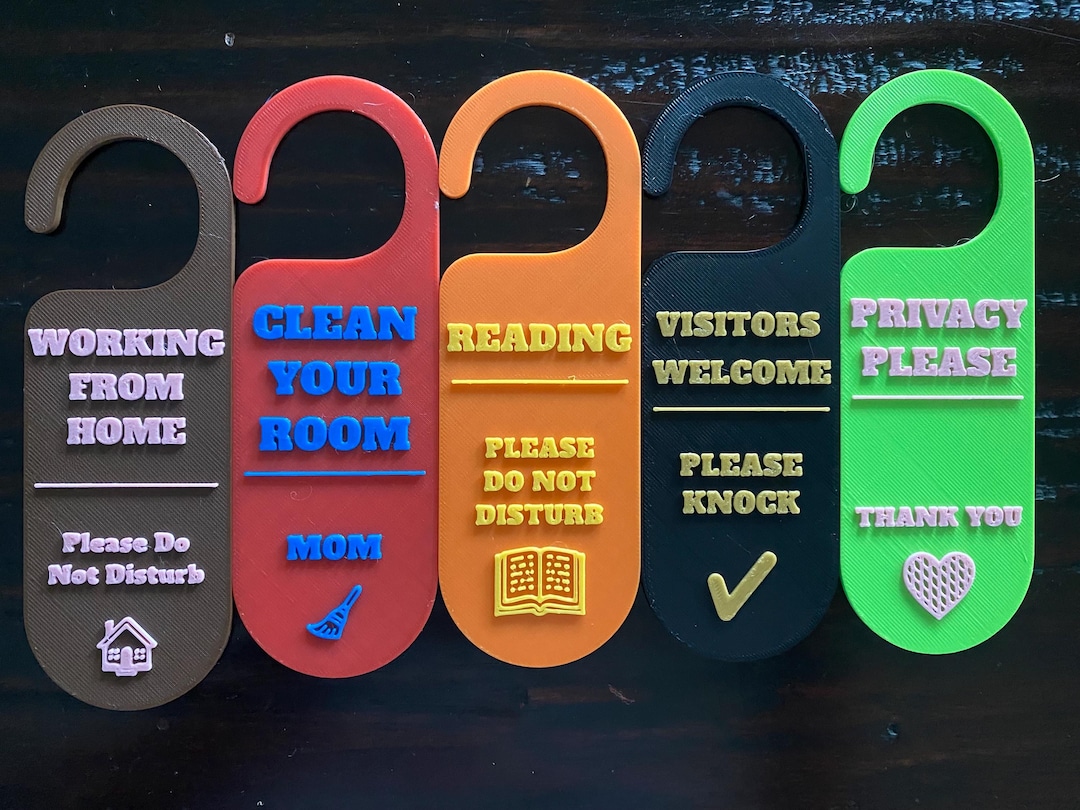 Personalized 3D Printed Door Hanger: Custom Message Sign - Etsy