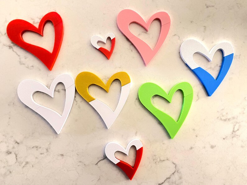 Snap Together 3D Printed Heart / Valentine's Day Gift / Click & Connect ...