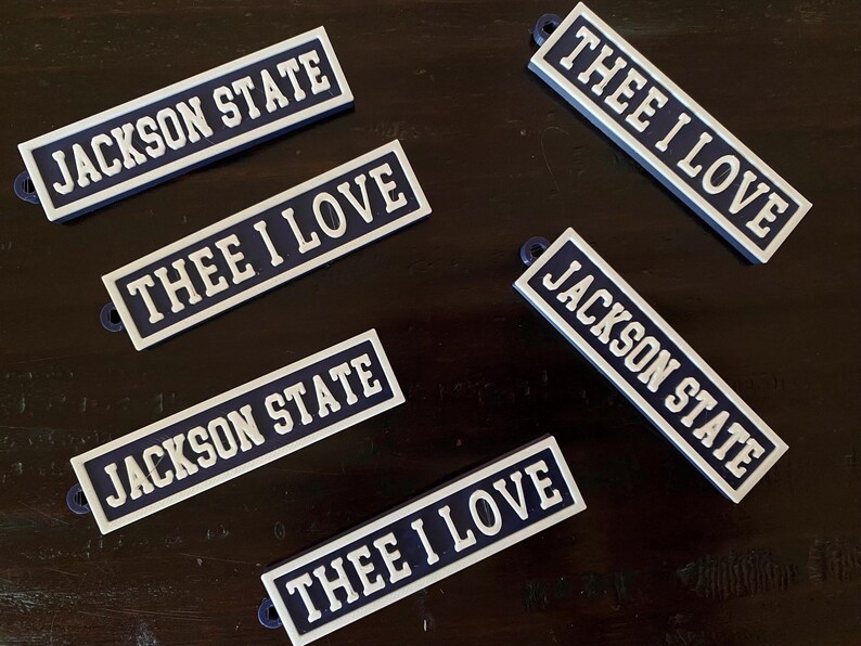 Jackson State HBCU Keychain: 3D Printed Plastic Keyring - Etsy