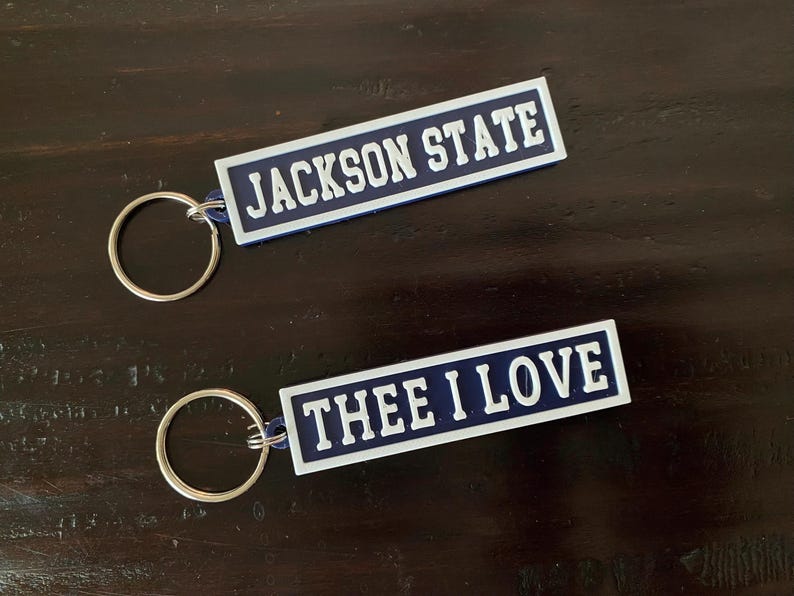 Jackson State HBCU Keychain: 3D Printed Plastic Keyring - Etsy