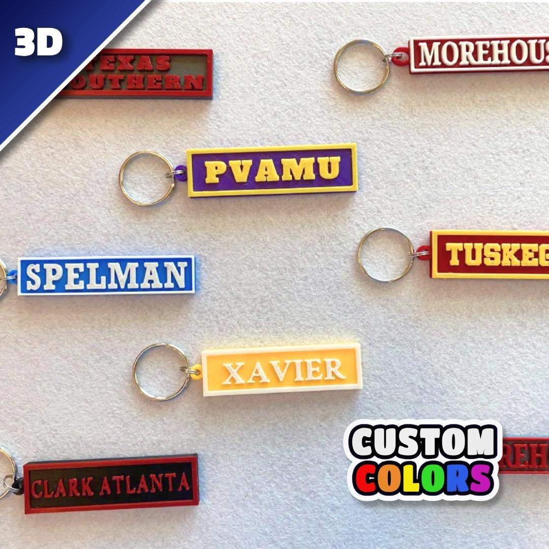 3D Printed HBCU Keychain: College Pride Accessory - Etsy