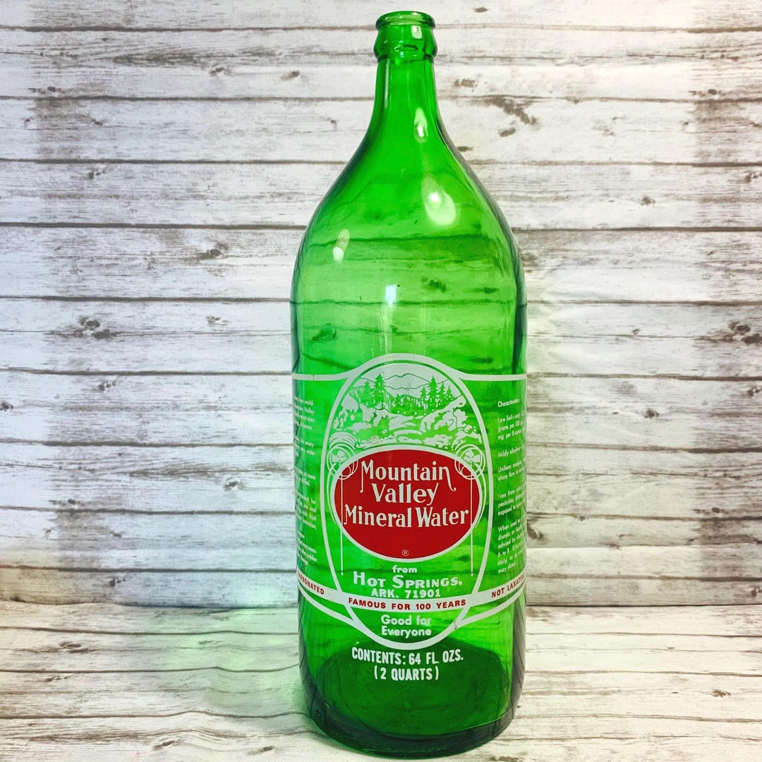 Vintage Mountain Valley Glass Mineral Water Bottle - Etsy