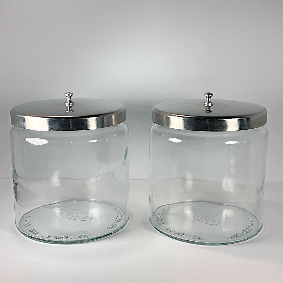 Mcm/vintage Profex Industrial Jars With Chrome Lids - Etsy