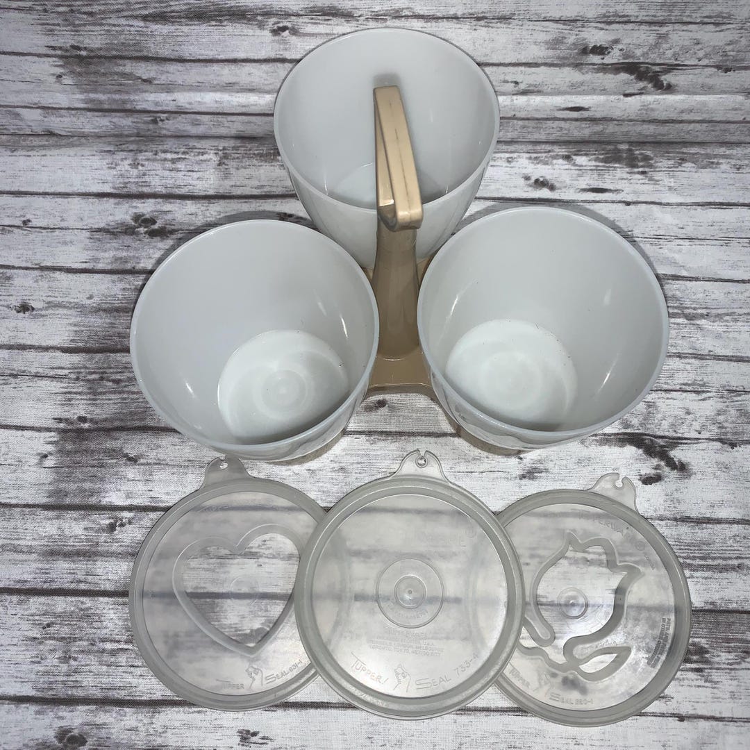 Vintage Tupperware Tan Condiment Caddy With Lids - Etsy