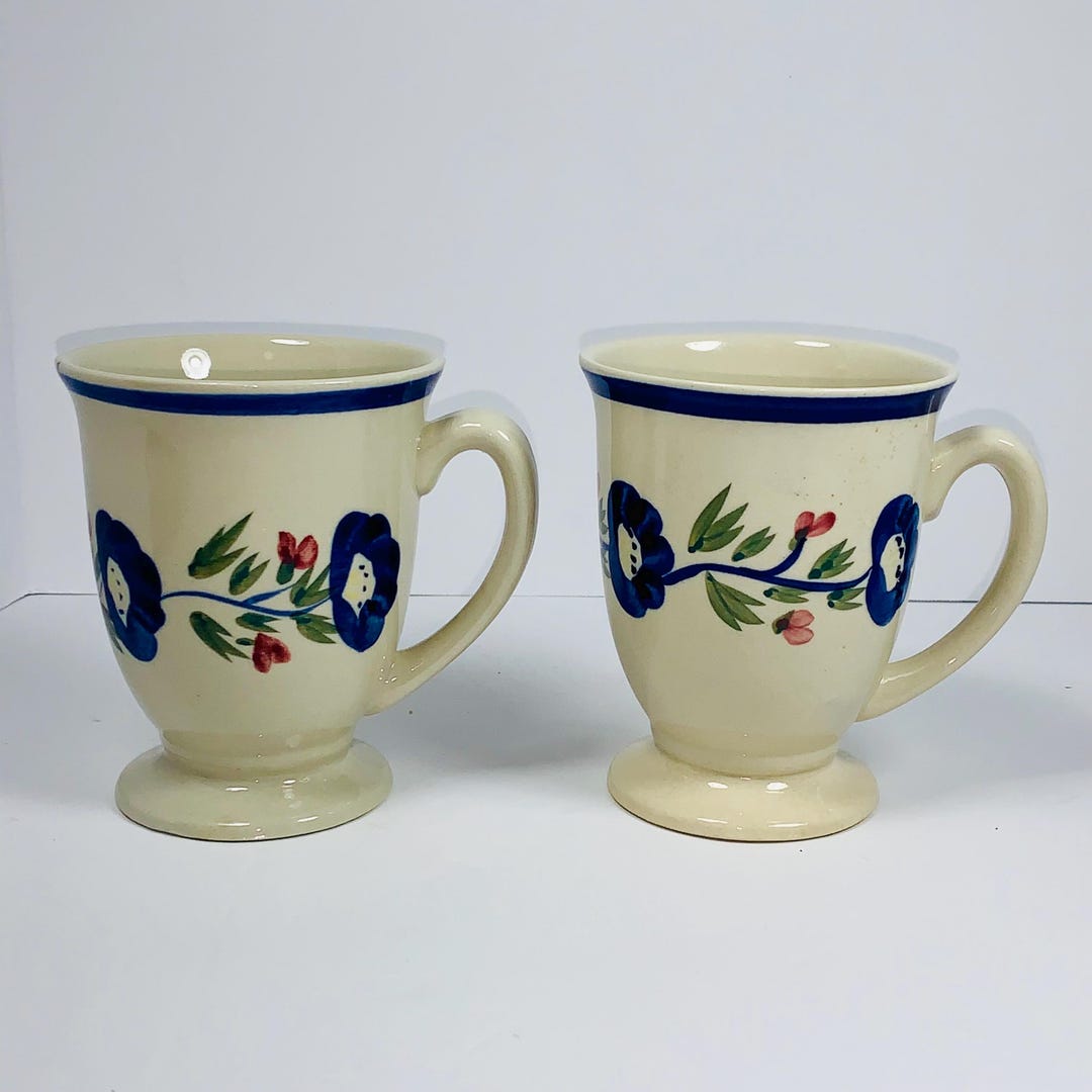 Vintage Designpac Hand Painted Mugs Set of 2 - Etsy