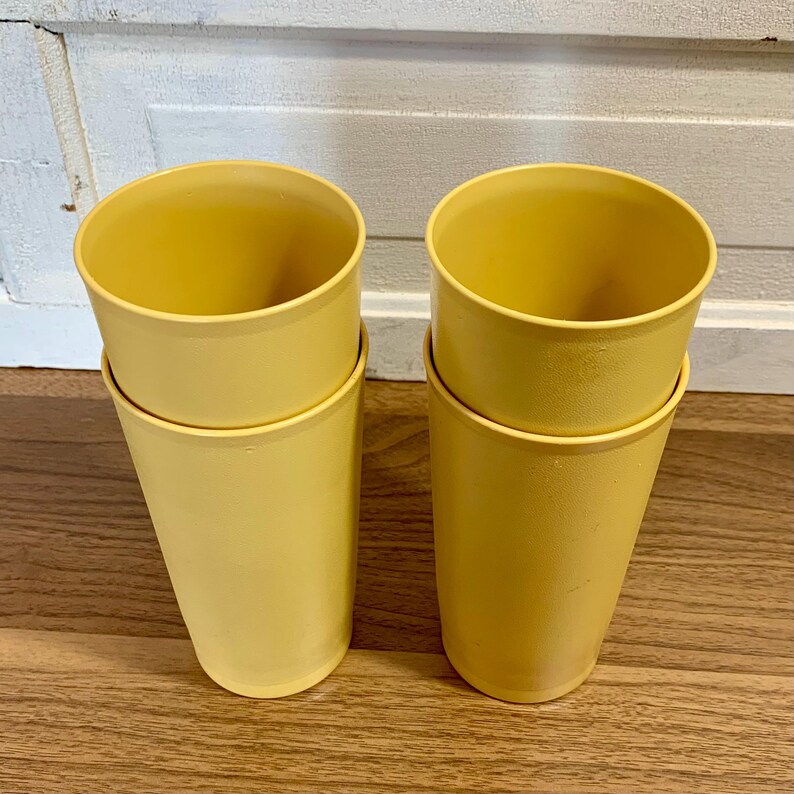 Vintage Tupperware Harvest Gold Set of 4 Tumblers - Etsy