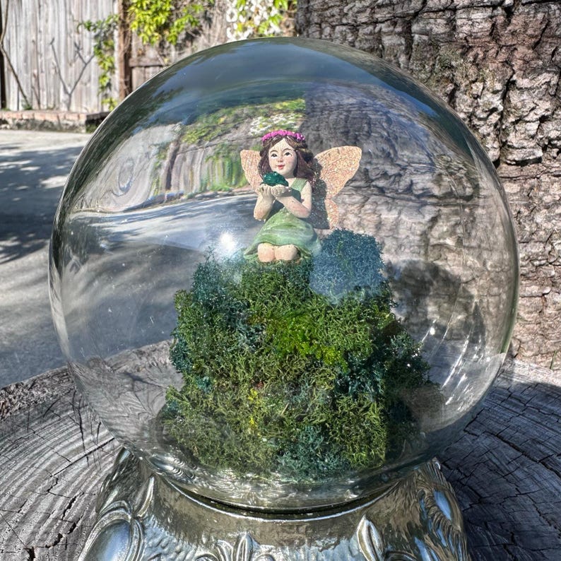 Fairy Display Glass Orb Magic Ball Pillywiggin Goblins Fantasy Art Moss ...