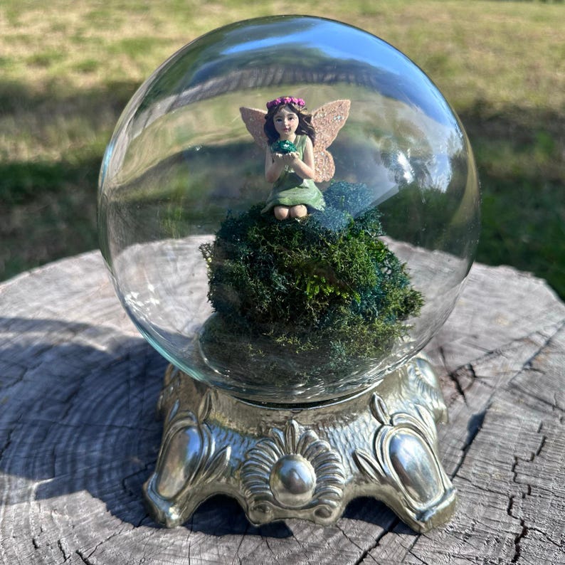 Fairy Display Glass Orb Magic Ball Pillywiggin Goblins Fantasy Art Moss ...