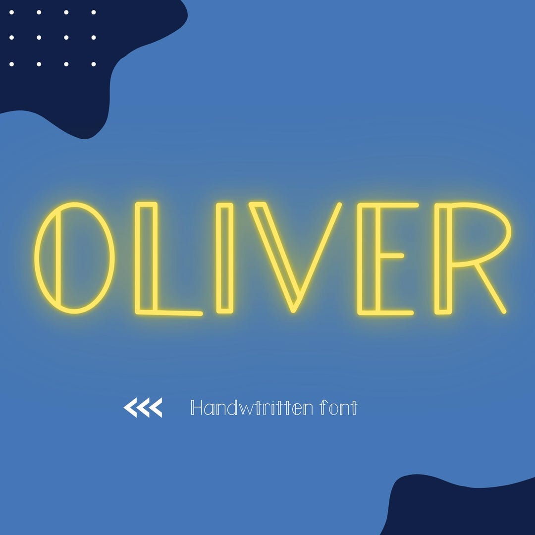Oliver Font, Handwriting Font, Handwritten Font, Cricut Font, Branding ...