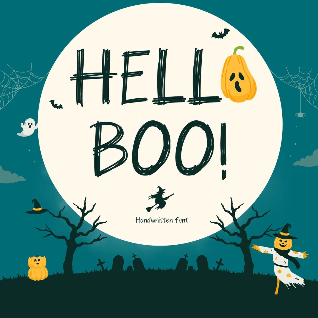 Hello Boo Font, Handwriting Font, Handwritten Font, Cricut Font ...
