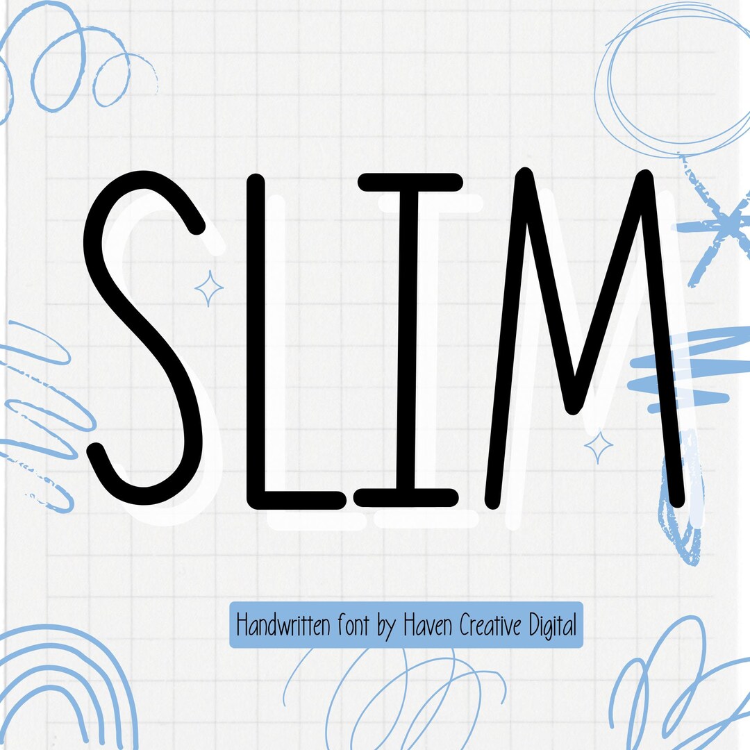 SLIM Font, Handwriting Font, Handwritten Font, Cricut Font, Branding ...