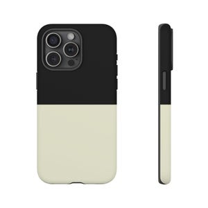 Two-tone Matte Black and Cream Phone Case - Premium Tough Case for ...