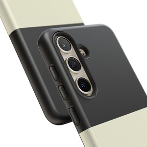 Two-tone Matte Black and Cream Phone Case - Premium Tough Case for ...