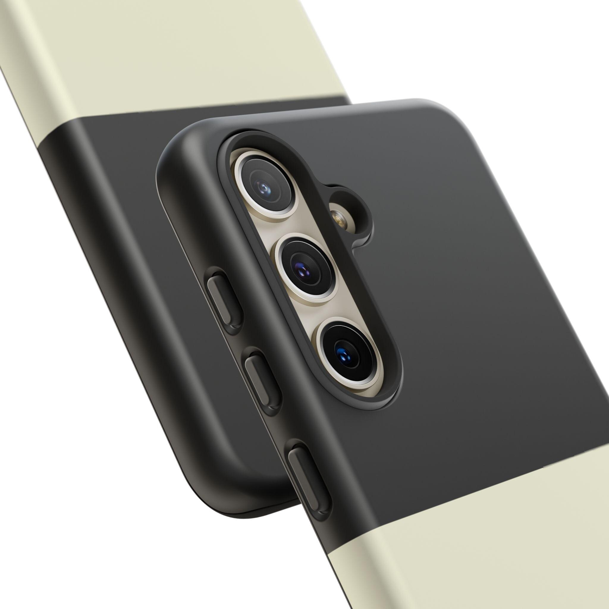 Two-tone Matte Black and Cream Phone Case - Premium Tough Case for ...