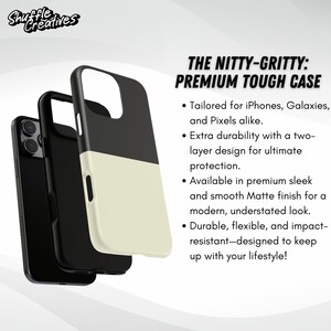 Two-tone Matte Black and Cream Phone Case - Premium Tough Case for ...