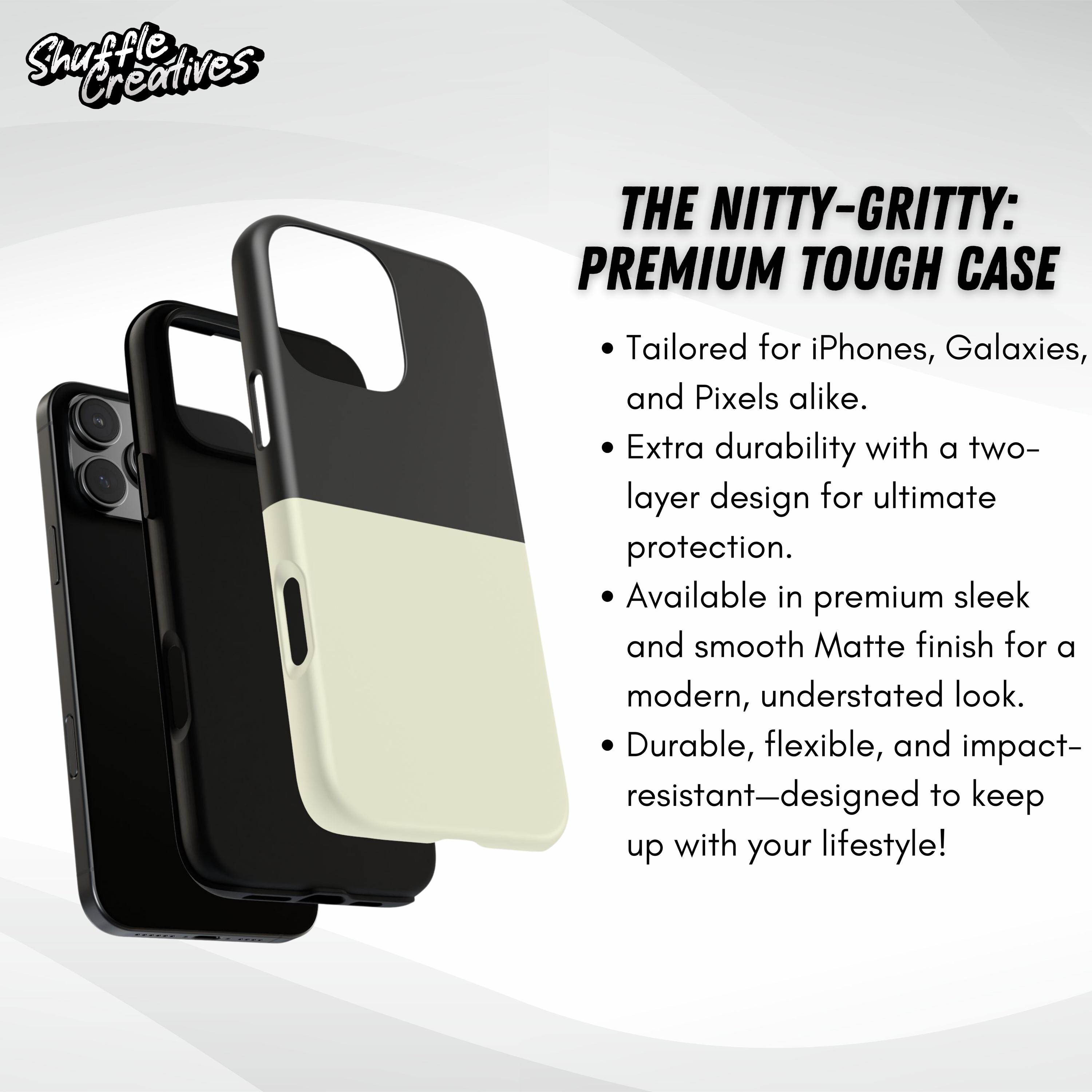 Two-tone Matte Black and Cream Phone Case - Premium Tough Case for ...