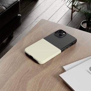 Two-tone Matte Black and Cream Phone Case - Premium Tough Case for ...