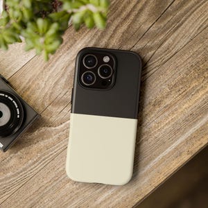 Two-tone Matte Black and Cream Phone Case - Premium Tough Case for ...