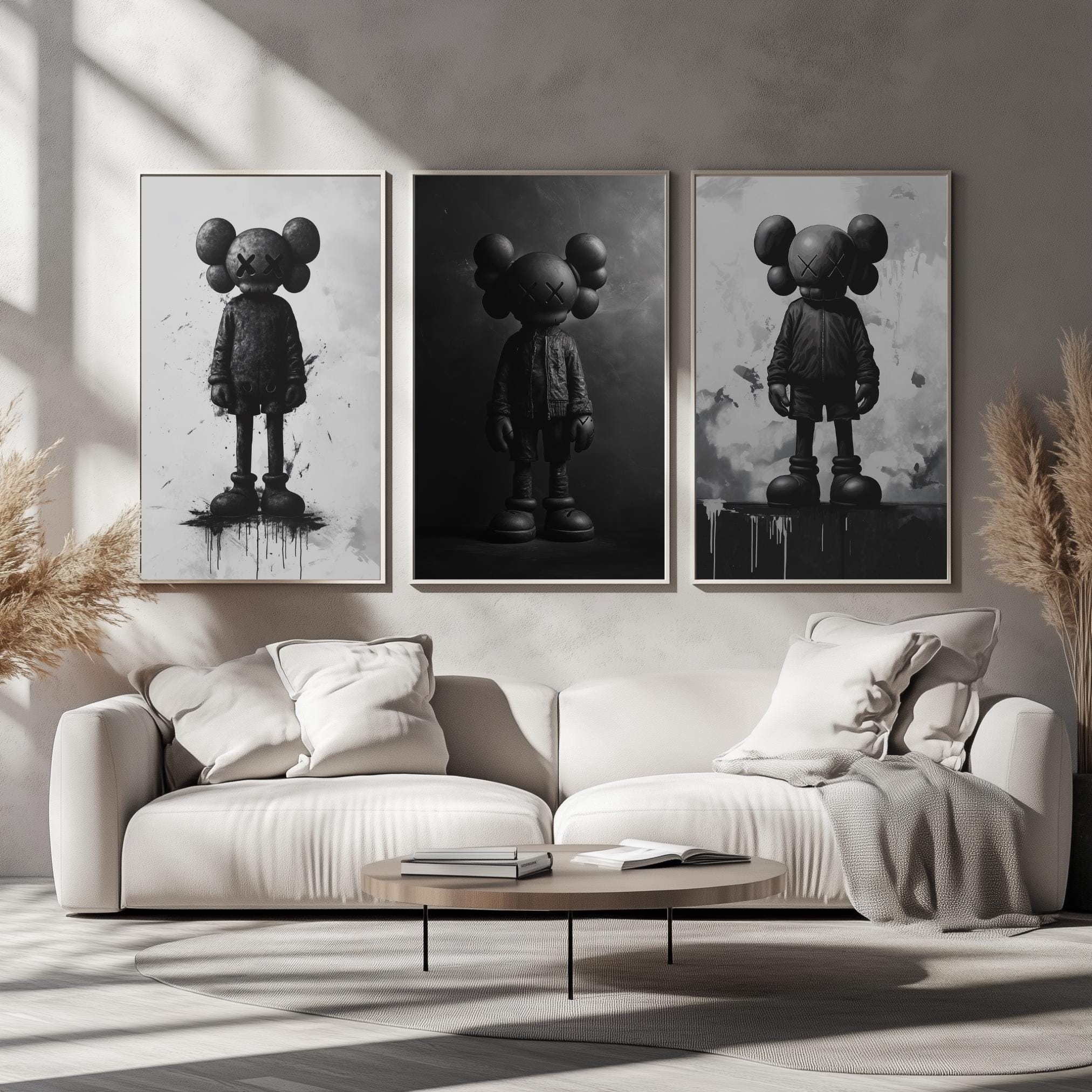 Kaws Poster Set of 3 Kaws Figure Wall Art Graffiti Style Hyperbeast ...