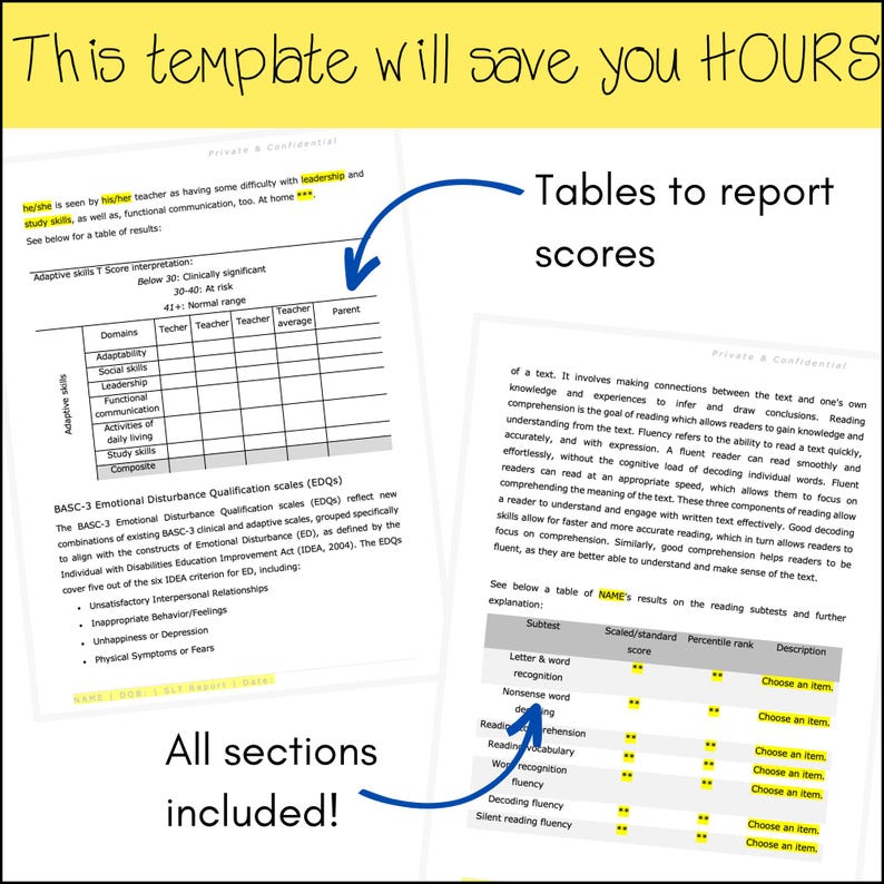 BASC-3 Behavior Assessment System for Children Report Template Clinical ...