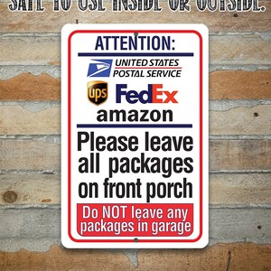 Tin-metal Sign Postal Sign 8x12 or 12x18 Indoor/outdoor Delivery Area ...