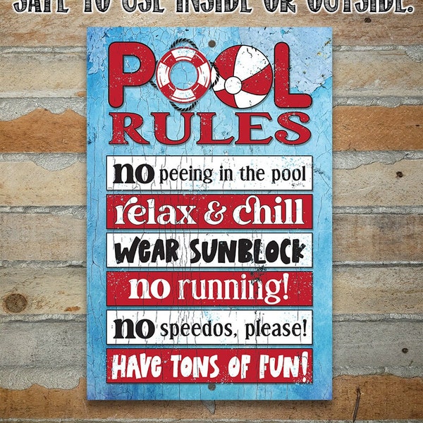 Funny Pool Signs - Etsy