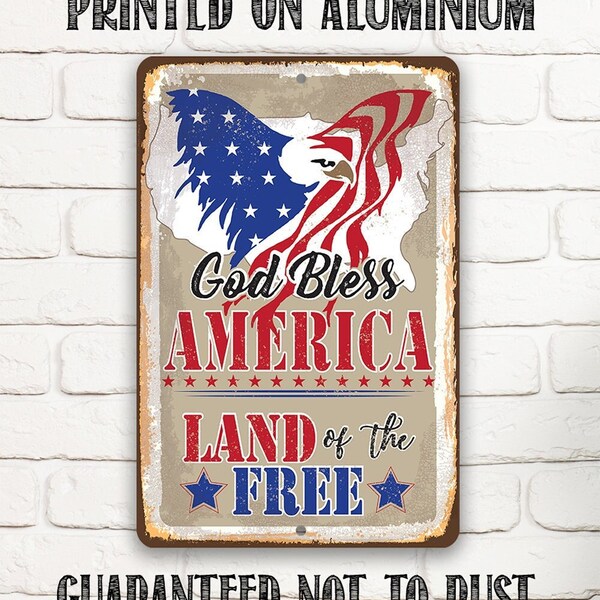 God Bless America Metal Sign - Etsy