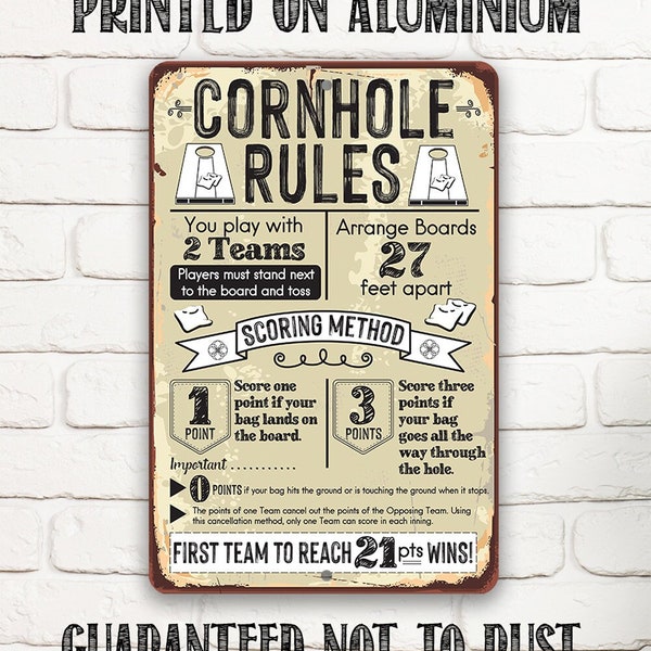 Cornhole Rules Poster - Etsy
