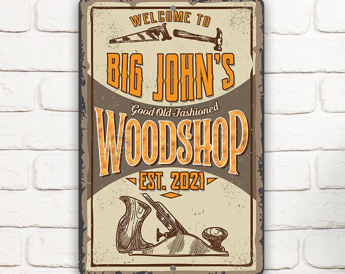 Personalized Wood Shop Metal Sign Durable Metal Sign - Etsy