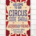 Metal Sign-circus Sideshow-durable Tin-8x12 or 12x18 Use Indoor/outdoor ...
