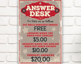Answer Desk Rates - Etsy