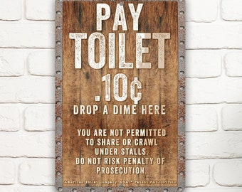 Metal Toilet Sign - Etsy