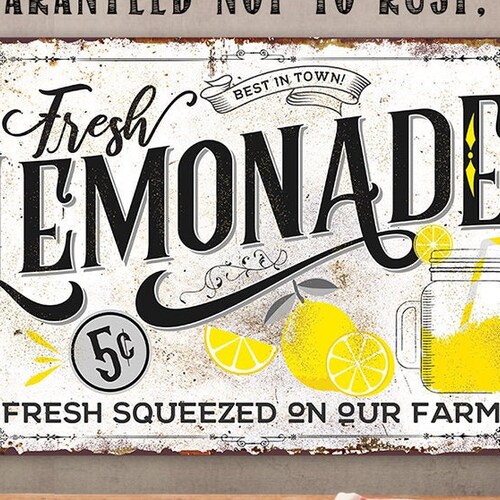 Tin Metal Sign Lemonade 8 X 12 or 12 X | Etsy