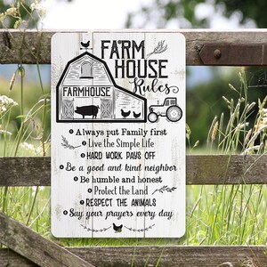 Farmhouse Rules 8 X 12 or 12 X 18 Aluminum Tin Awesome Metal Poster - Etsy