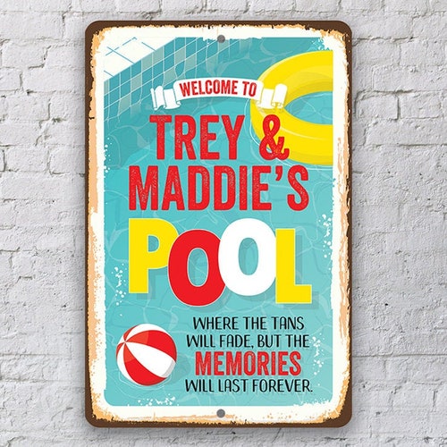 Tin Pool Rules Durable Metal Sign 8 X 12 or - Etsy