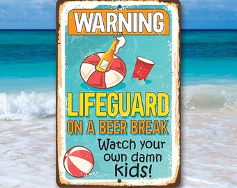 Lifeguard on Break Sign - Etsy