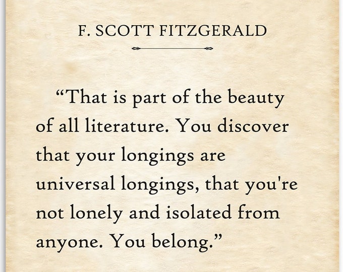 Instant Digital Download F. Scott Fitzgerald-that is Part of the Beauty ...