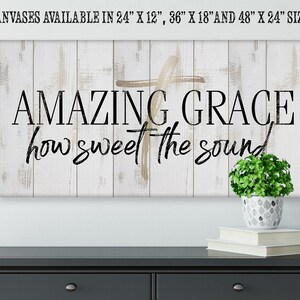 Large Canvas Amazing Grace Stretched on Wood Frame Great Religious ...