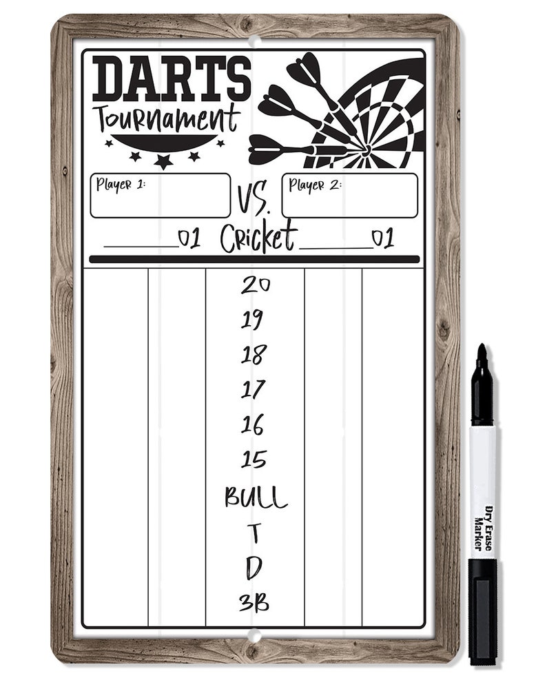 Dart Scoreboard white Dry Erase for Keeping Score in Games | Etsy