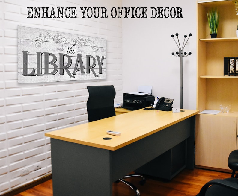 Large Canvas Library Wall Art Stretched on Wood Frame - Etsy
