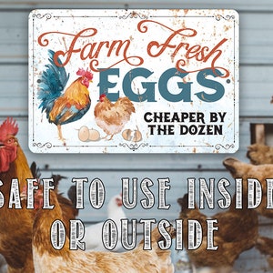 Farm Fresh Eggs 8 X 12 or 12 X 18 Aluminum Tin Awesome Metal Poster - Etsy